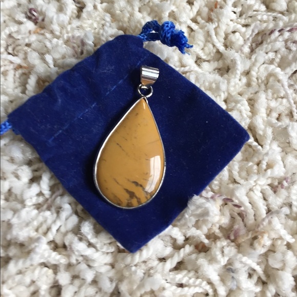 Jewelry | Yellow Natural Stone Silver Pendant | Poshmark